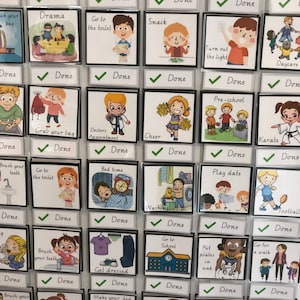 Visual Schedule, Kids Chore Chart With Pictures, Morning Routine ...