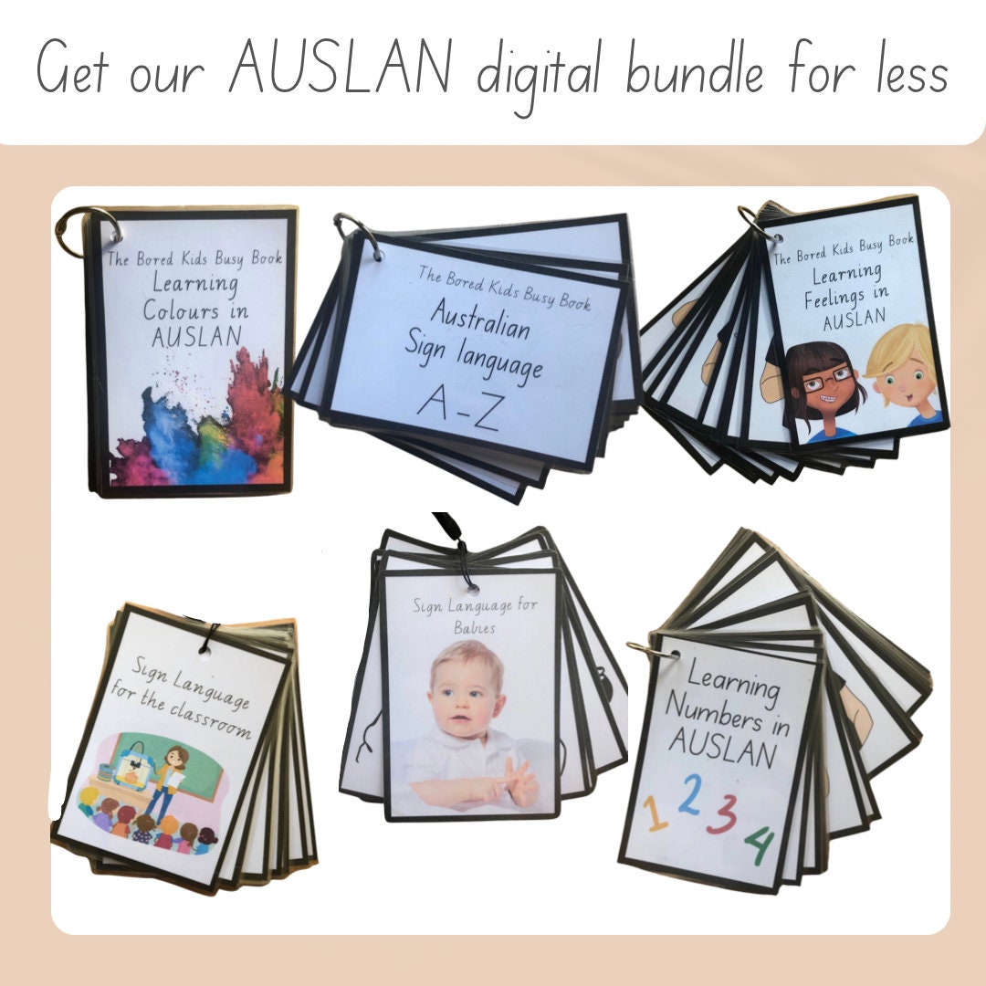 AUSLAN Flashcard Digital Download, AUSLAN Flashcards Set, Learning ...