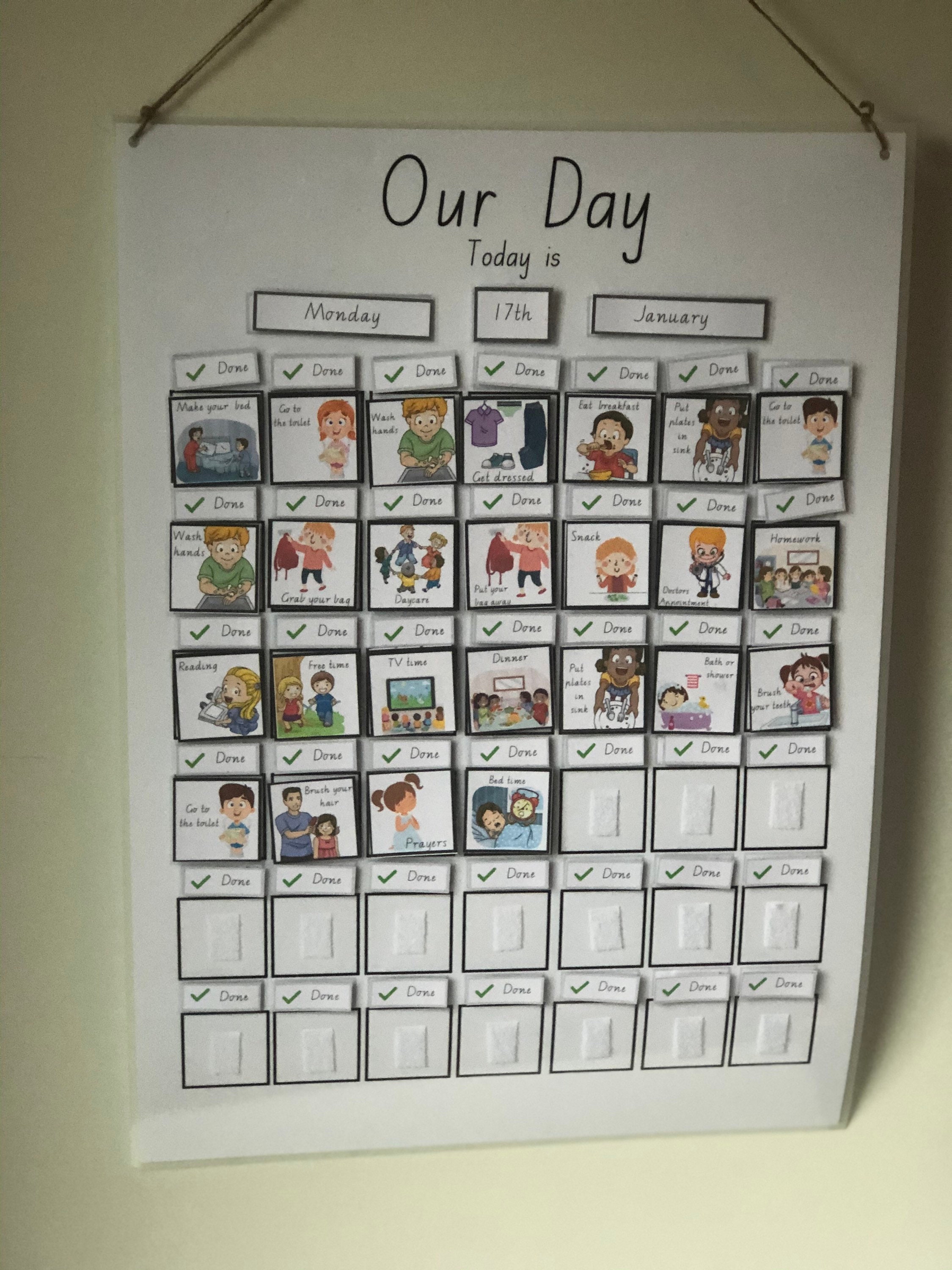 Visual Schedule Kids Chore Chart With Pictures Morning - Etsy