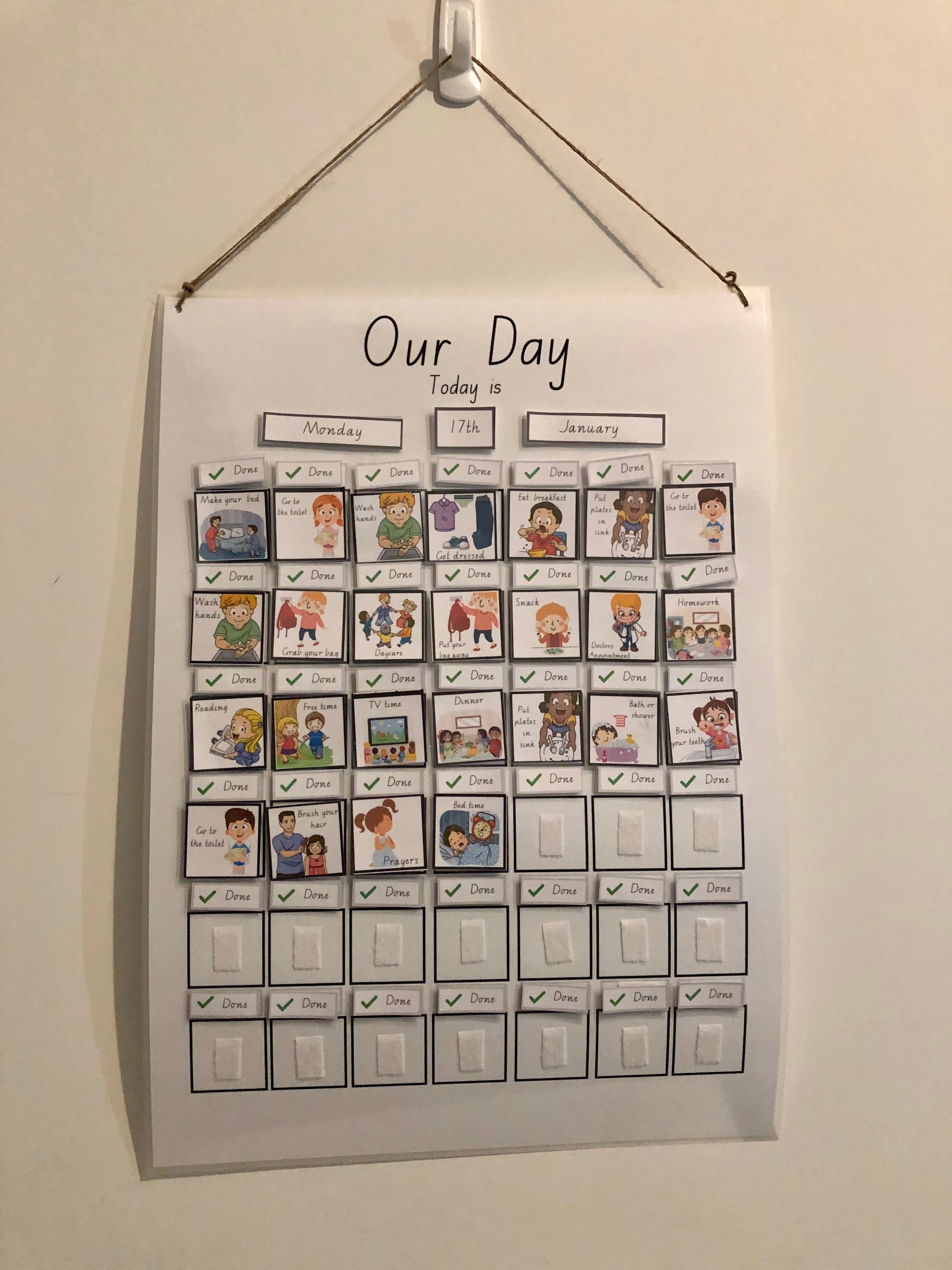 Visual Schedule Kids Chore Chart With Pictures Morning - Etsy