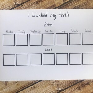 Toothbrushing Reward Chart, Self Care, Reward Chart for Kids, Learning ...