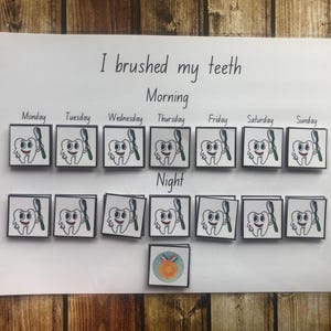 Toothbrushing Reward Chart, Self Care, Reward Chart for Kids, Learning ...
