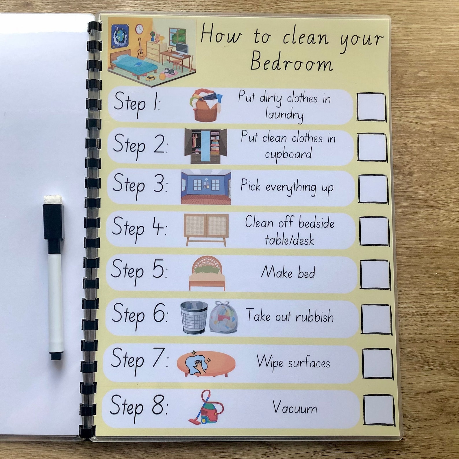 Cleaning Checklist With Pictures, Adhd Cleaning Checklist, Autism ...