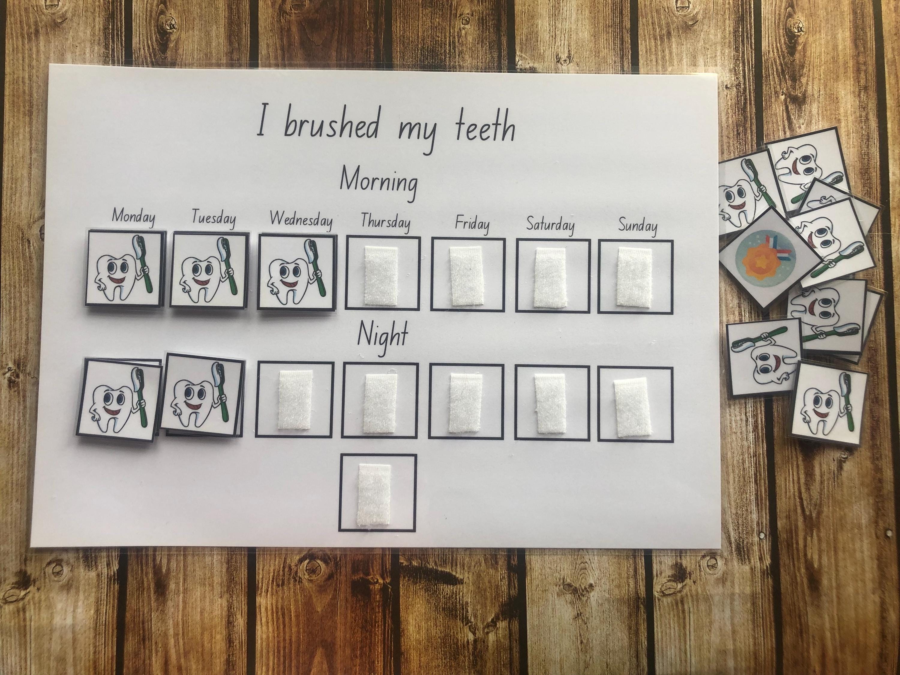 Tooth Brushing Reward Chart | Kids Routine Chart | Reusable Behaviour ...