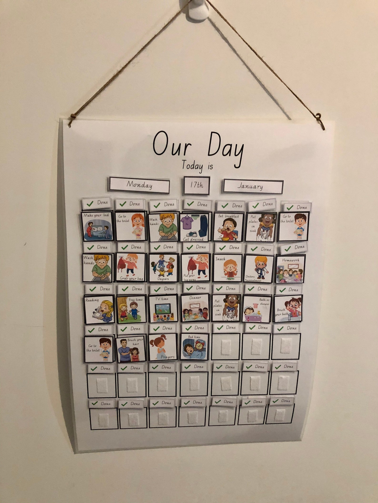 Visual Schedule Kids Chore Chart With Pictures Morning - Etsy