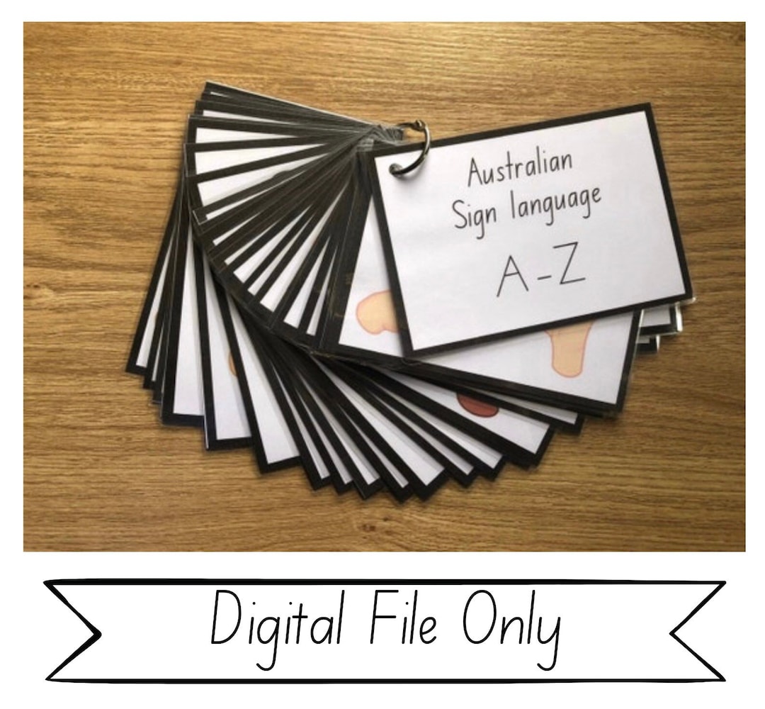 Printable Australian Sign Language A-Z, AUSLAN, Alphabet, Sign Language ...