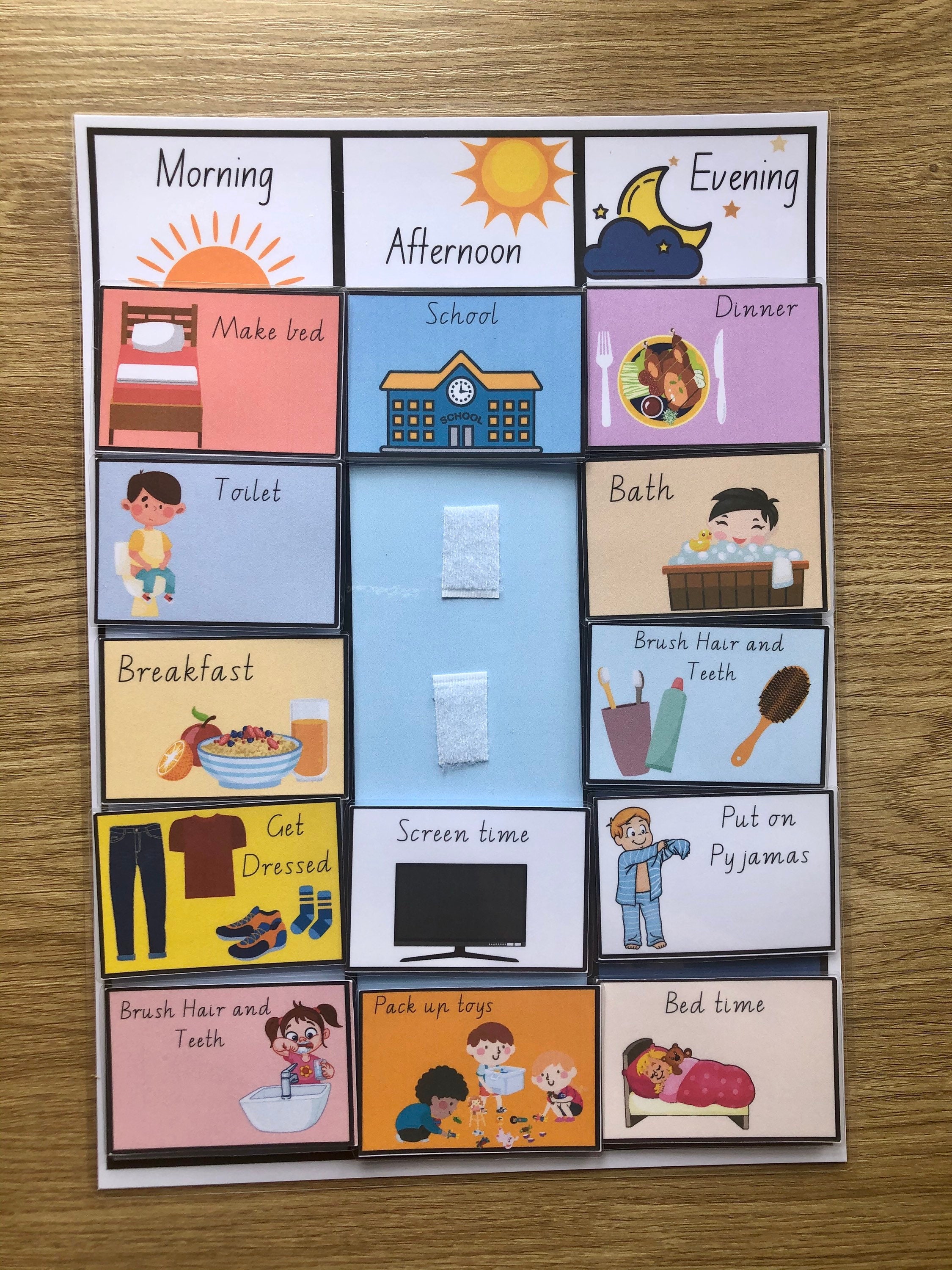 Daily Routine Set, Kids Morning Routine Chart, Digital Resource ...