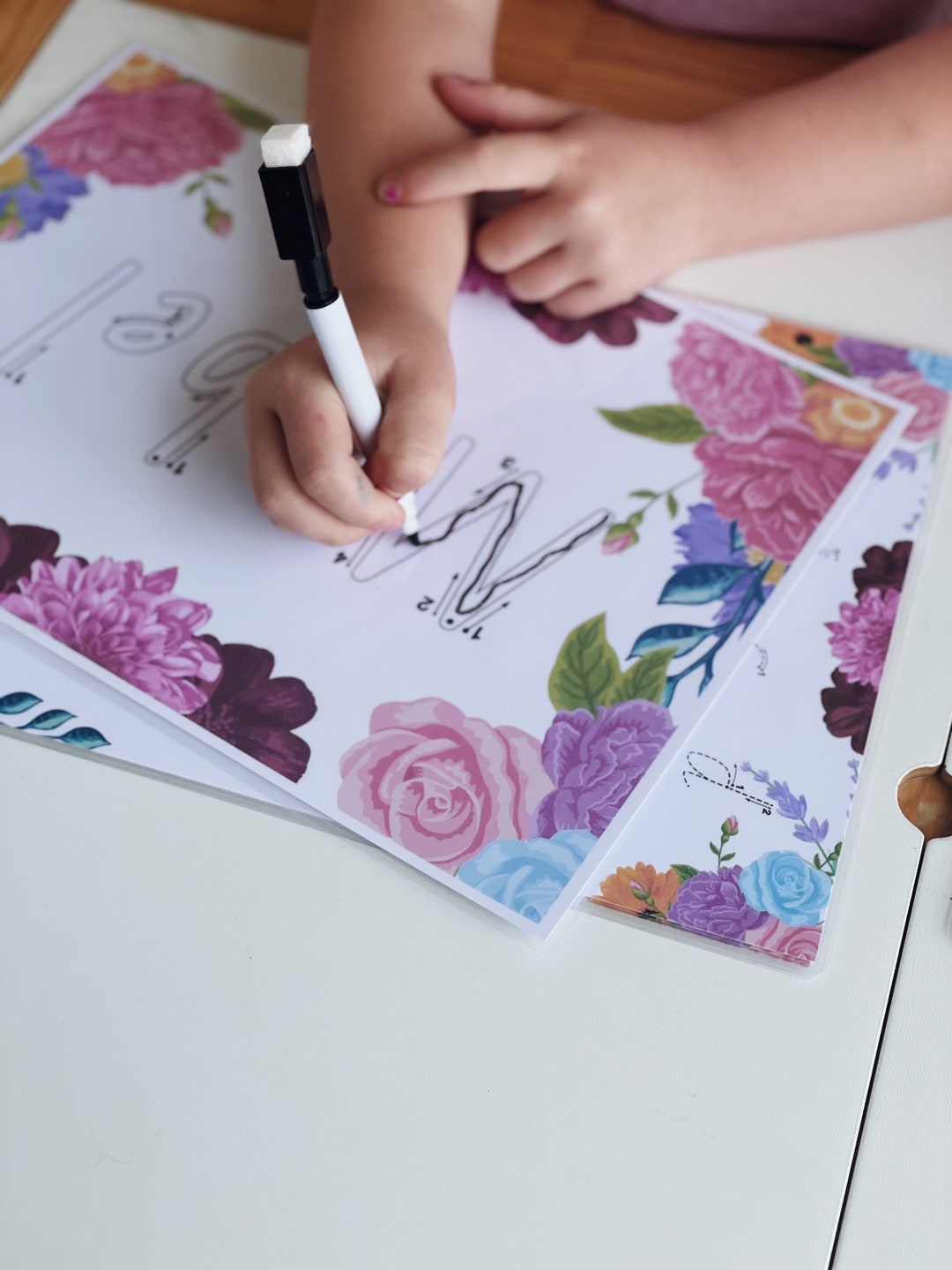 Personalised Name Tracing and Writing Practice, Dry Erase Name Mat ...