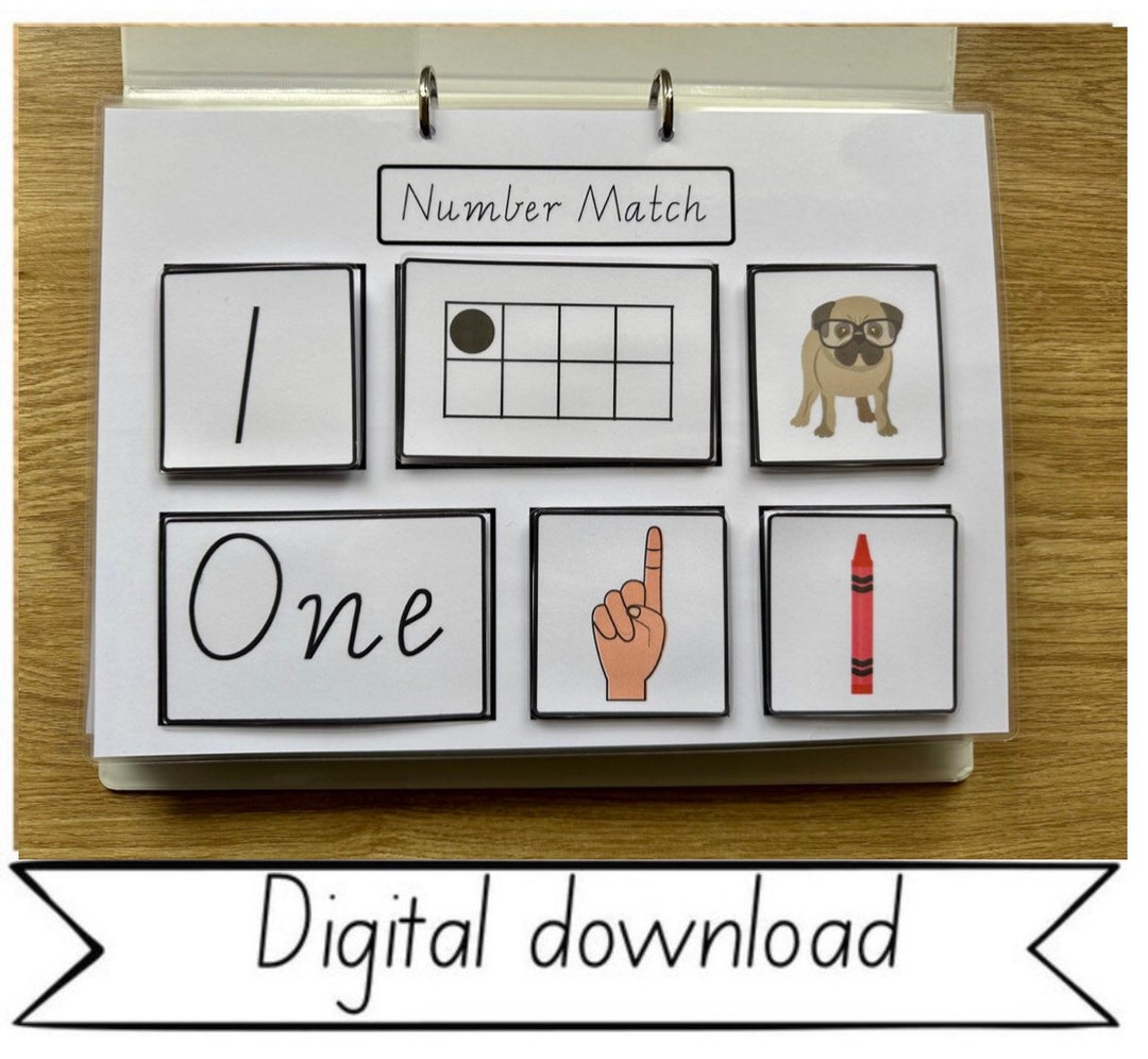 Printable Number Matching, Numbers, Busy Book, for Toddlers, for Kids ...
