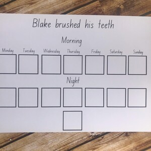 Toothbrushing Reward Chart, Self Care, Reward Chart for Kids, Learning ...