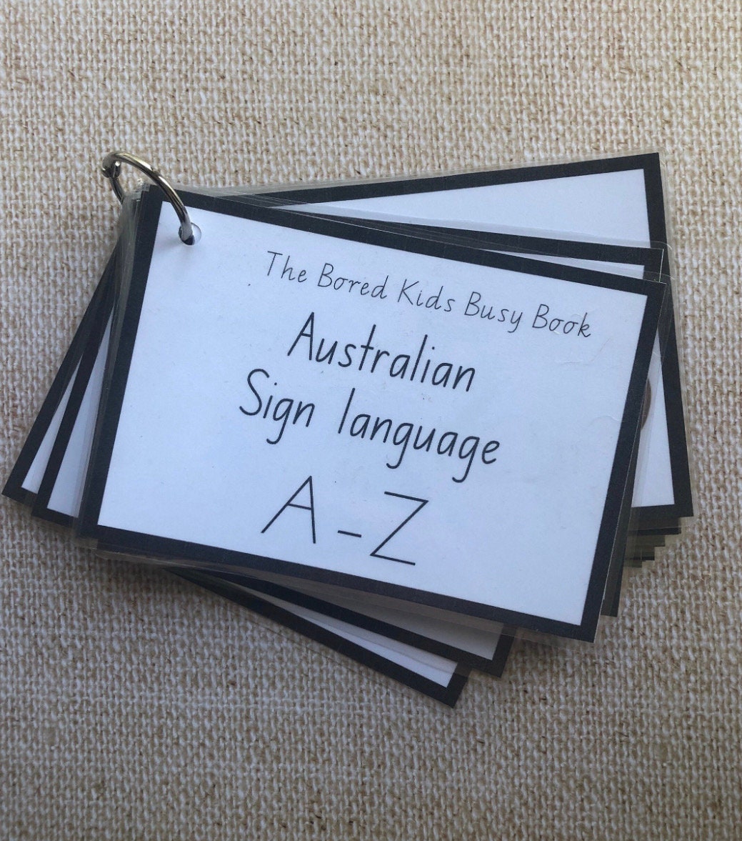 AUSLAN Flashcard Digital Download, AUSLAN Flashcards Set, Learning ...