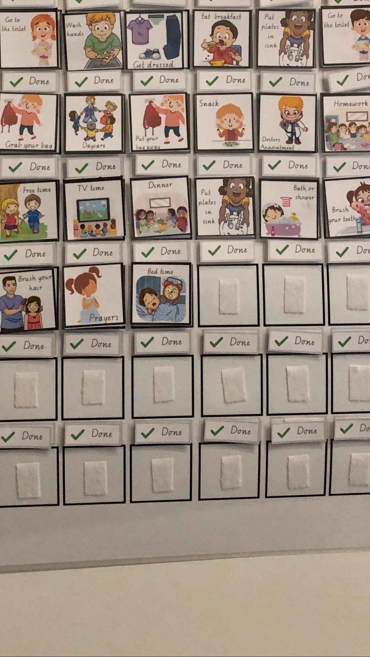 Visual Schedule, Kids Chore Chart With Pictures, Morning Routine ...