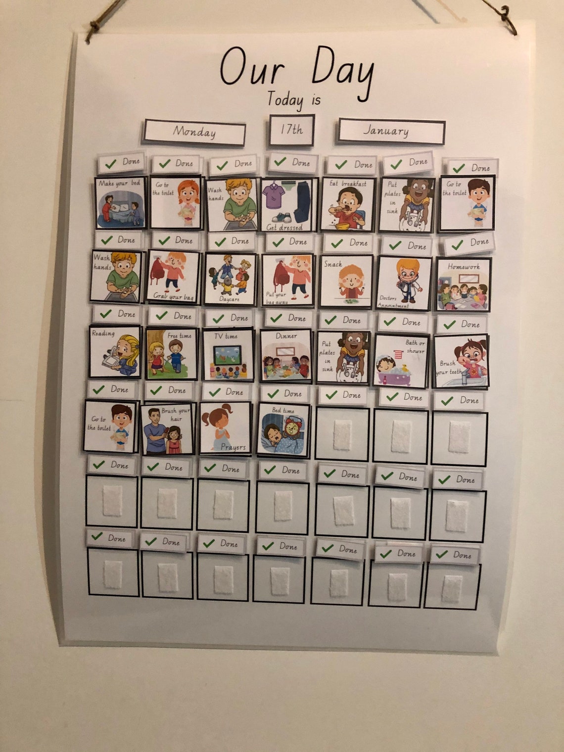 Visual Schedule Kids Chore Chart With Pictures Morning - Etsy
