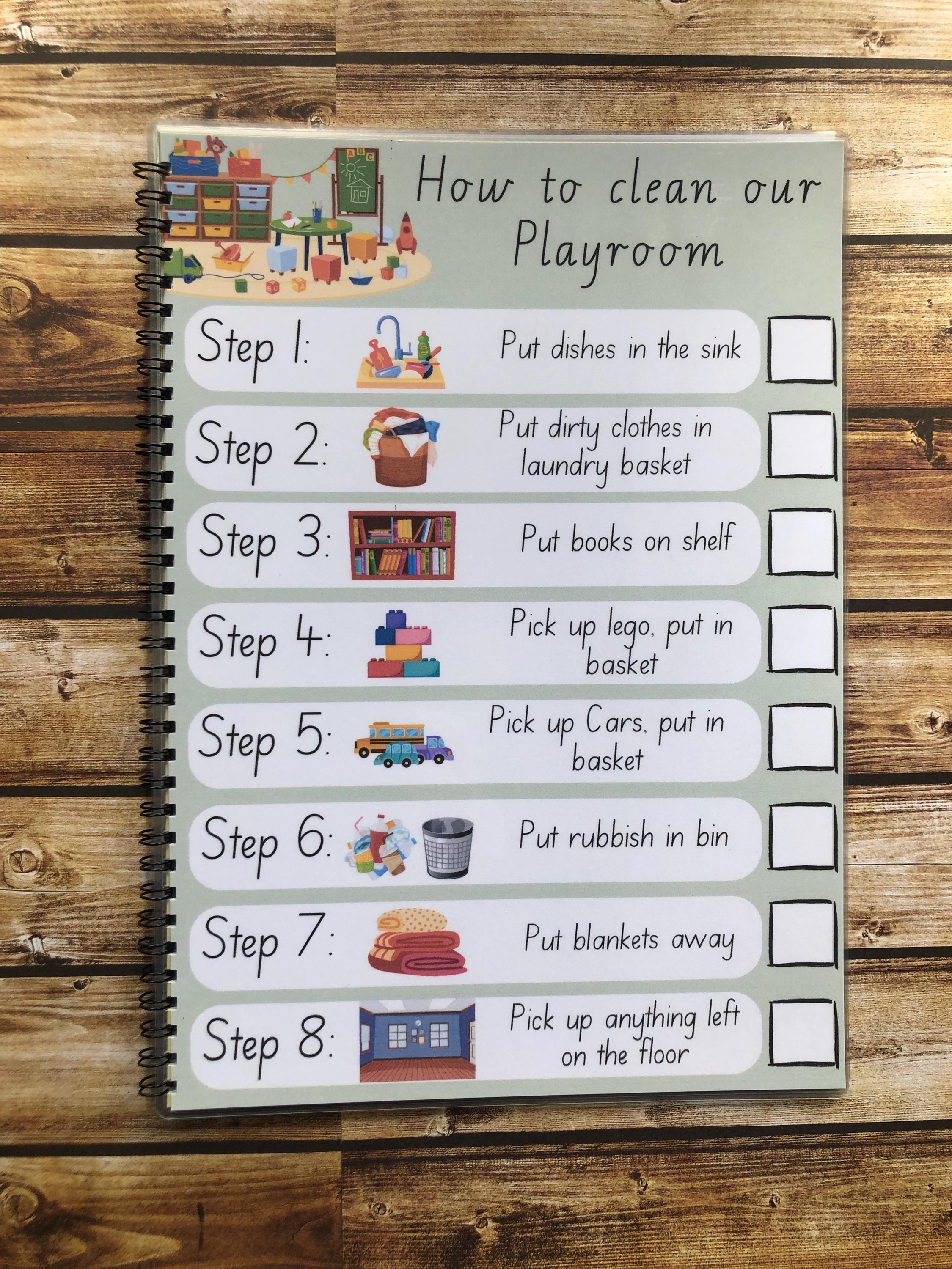 Cleaning Checklist With Pictures, Adhd Cleaning Checklist, Autism ...