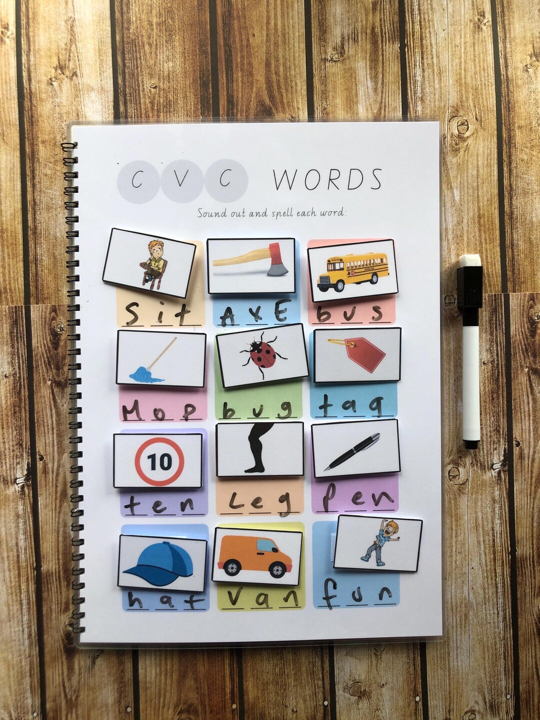 Cvc Words, Sight Word, Busy Book, Word Builder, Preschool Writing ...