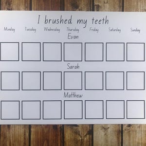 Toothbrushing Reward Chart, Self Care, Reward Chart for Kids, Learning ...