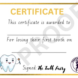 Tooth Fairy Certificate, Tooth Fairy Printable, Tooth Fairy Note, First ...