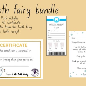 Tooth Fairy Certificate, Tooth Fairy Printable, Tooth Fairy Note, First ...