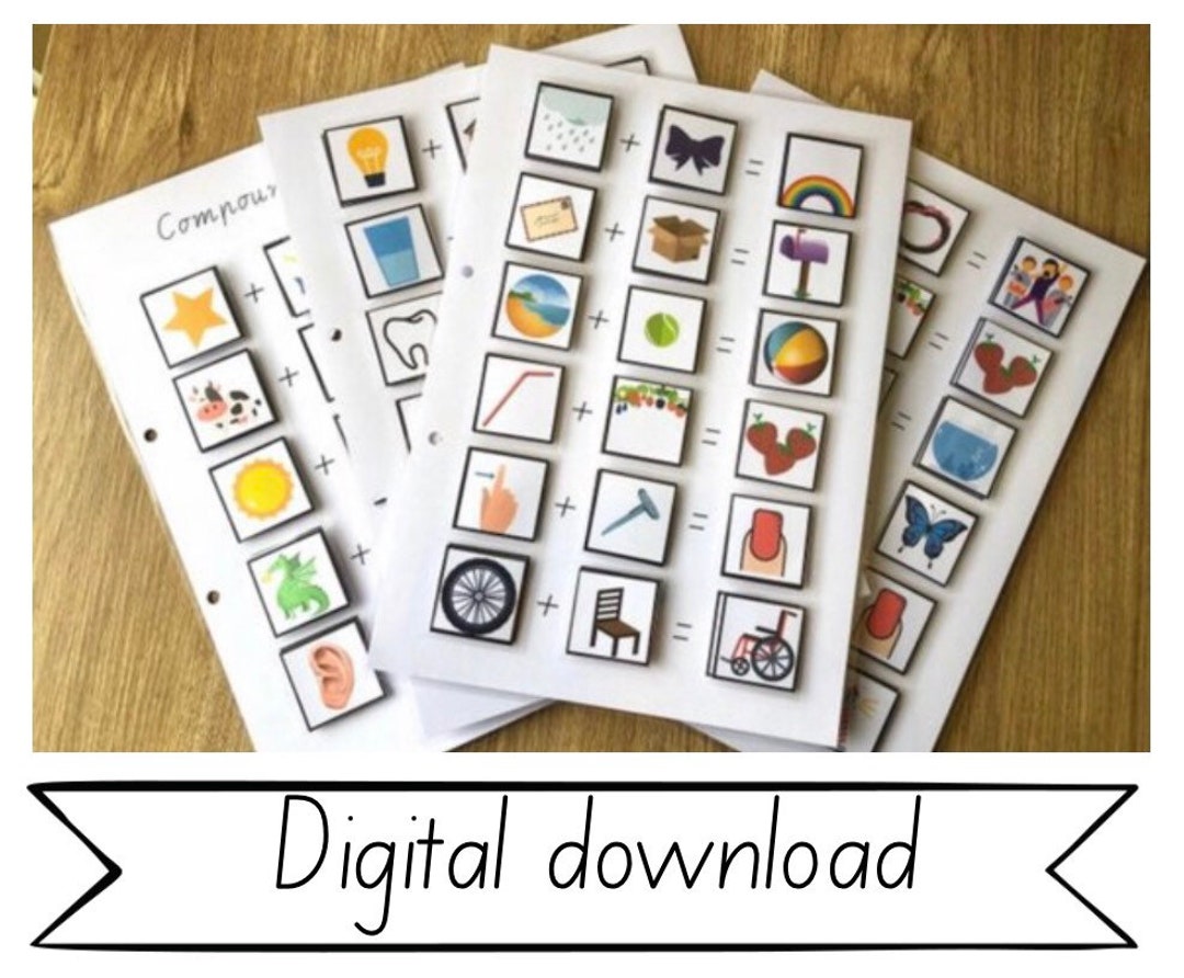 Compound Words, Busy Book, Activity Folder, Activity Book, Gift for ...