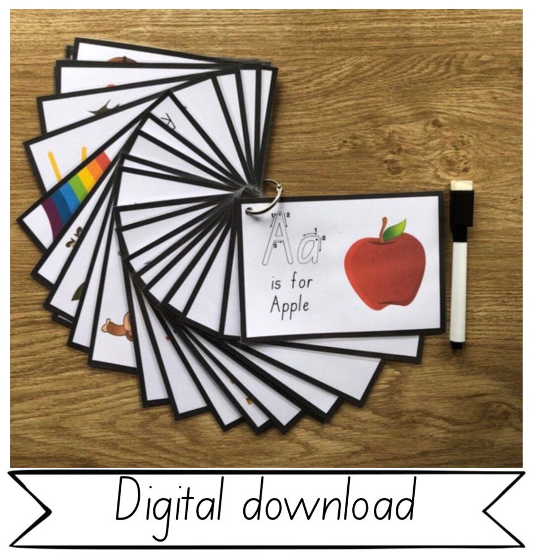 Printable ABC Flashcard, Alphabet Tracing, Homeschool, Educational ...