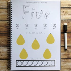 Numbers Busy Book, Printables, Preschool Printable, Homeschool Activity ...