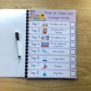 Cleaning Checklist With Pictures, Adhd Cleaning Checklist, Autism ...
