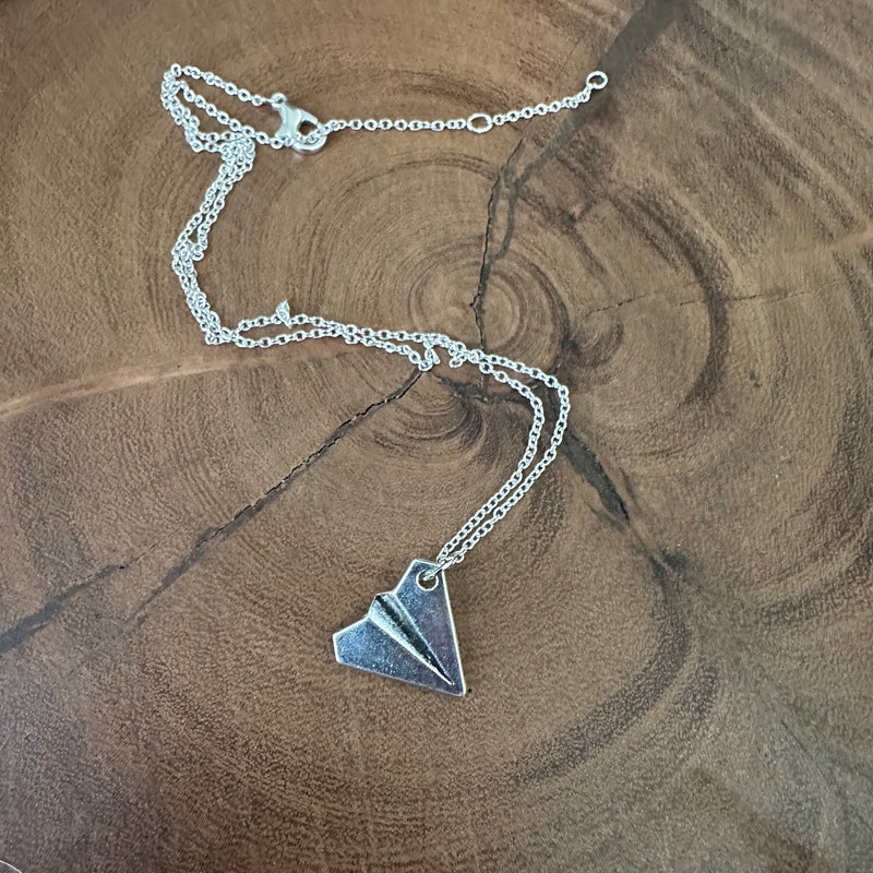 Paper Airplane Necklace - Etsy
