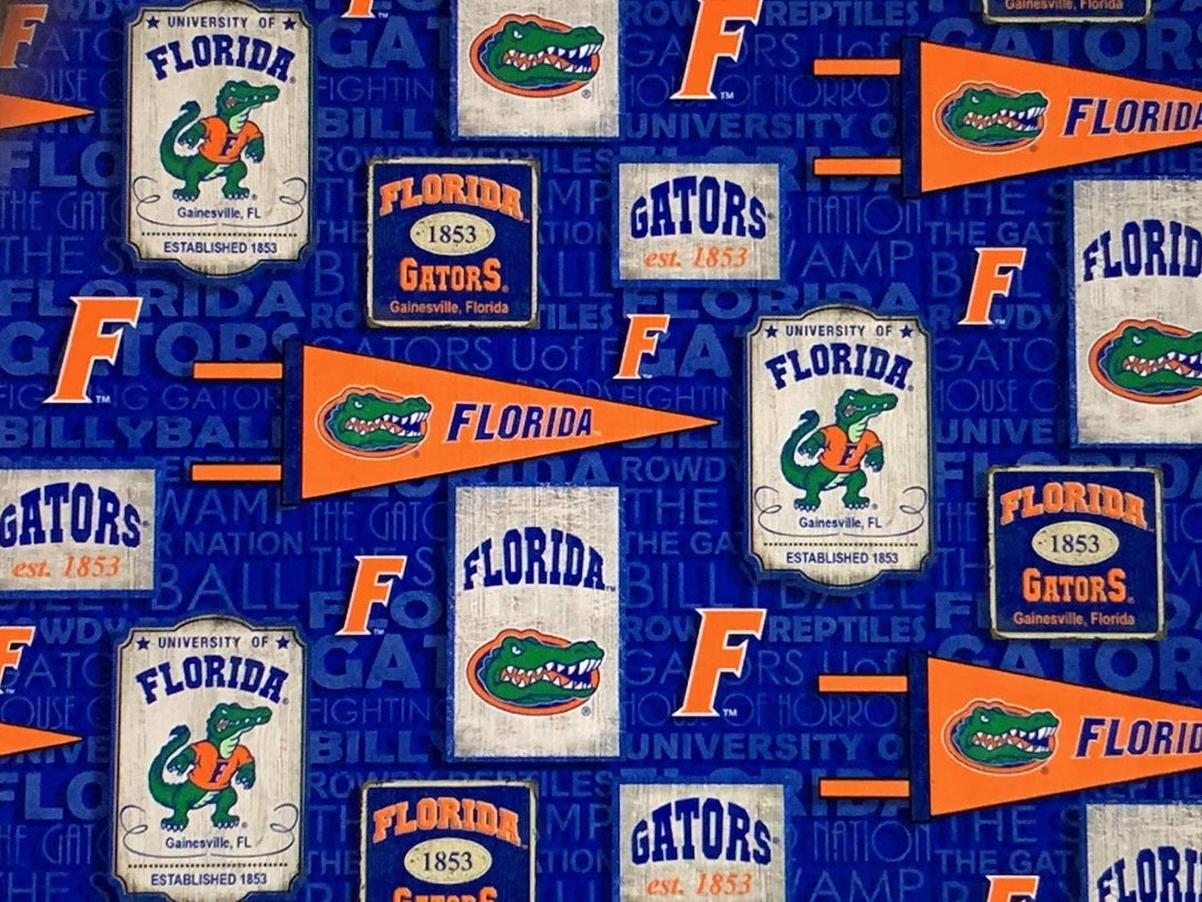 Florida Gators 100% Cotton Fabric - Pennant - Etsy