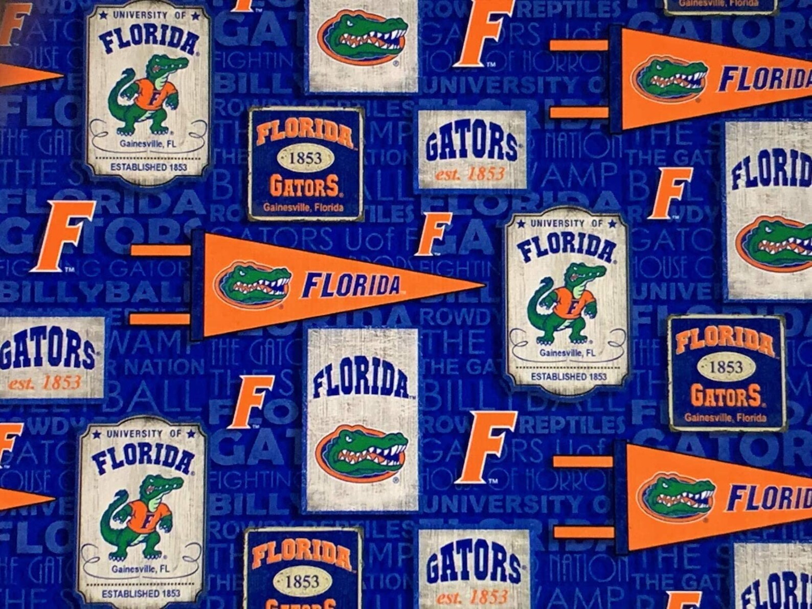 Florida Gators 100% Cotton Fabric Pennant | Etsy