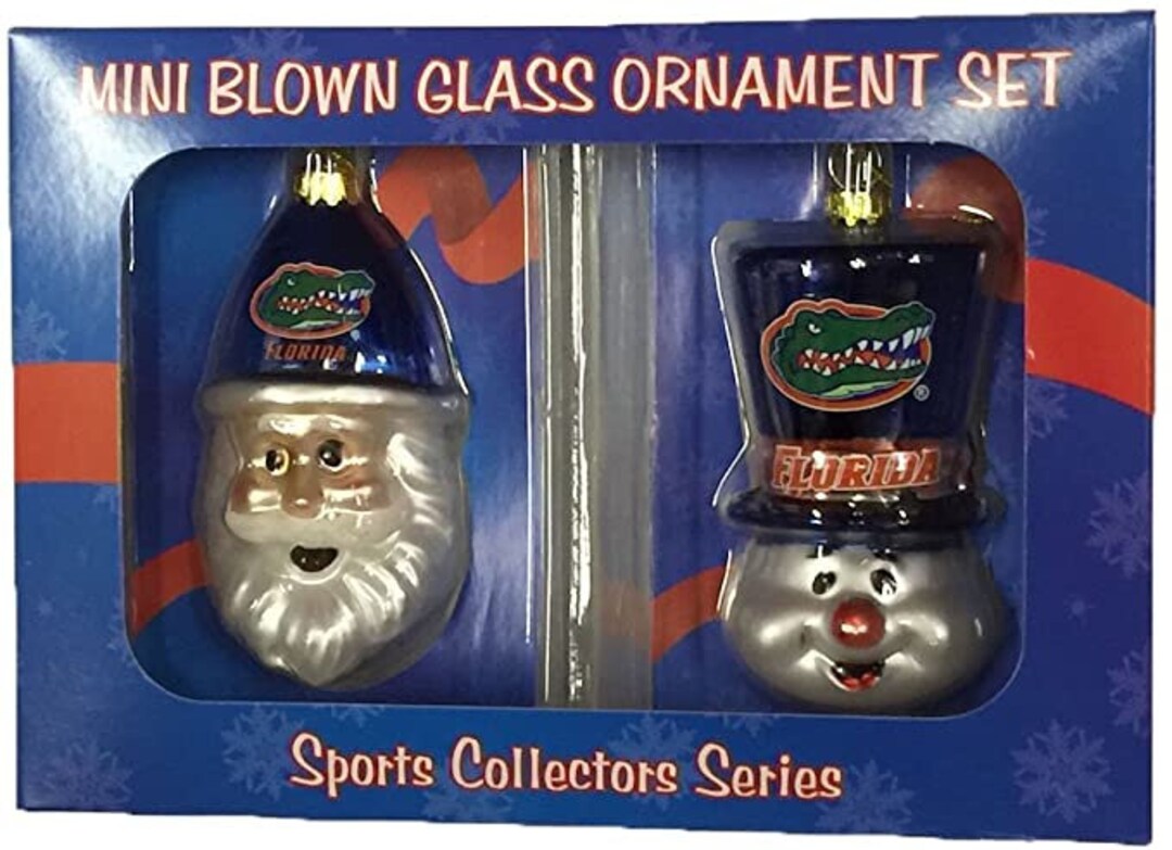Florida Gators Santa & Top Hat Snowman Ornament Set - Etsy