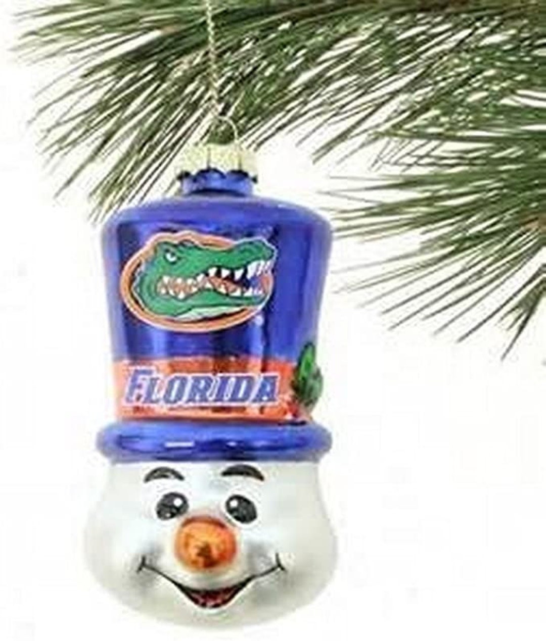 Florida Gators Blown Glass Top Hat Snowman Ornament - Etsy