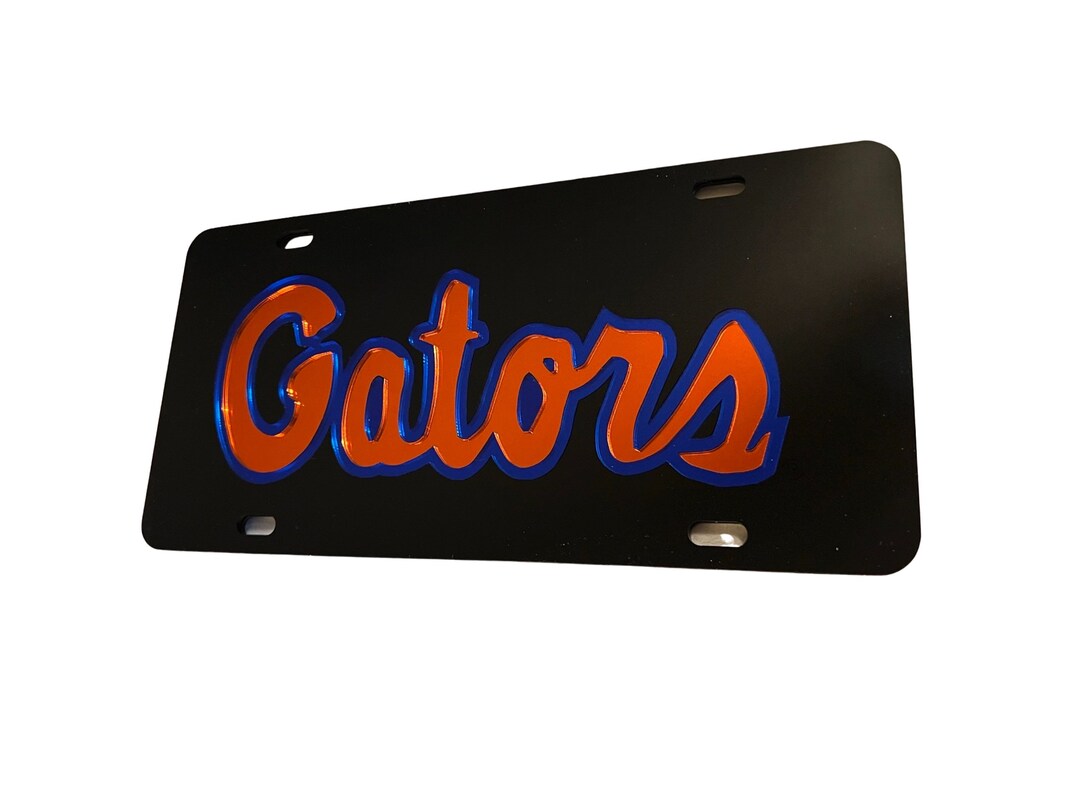 Florida Gators Mirrored Acrylic Laser Tag Black With Script - Etsy