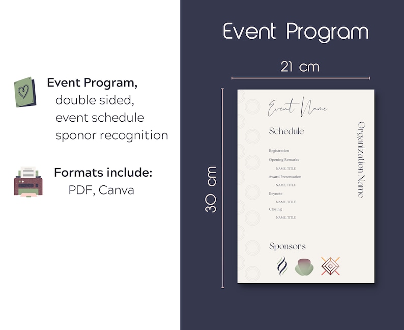 Event Invitation and Program Template | Nonprofit Fundraising Event - Etsy