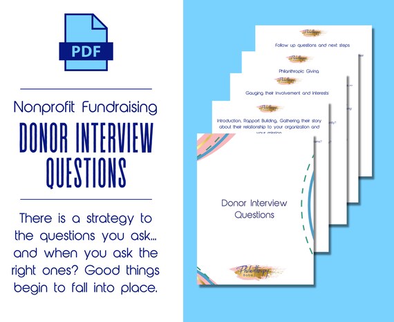 Donor Interview Questions Questions to Ask Donor Prospects - Etsy