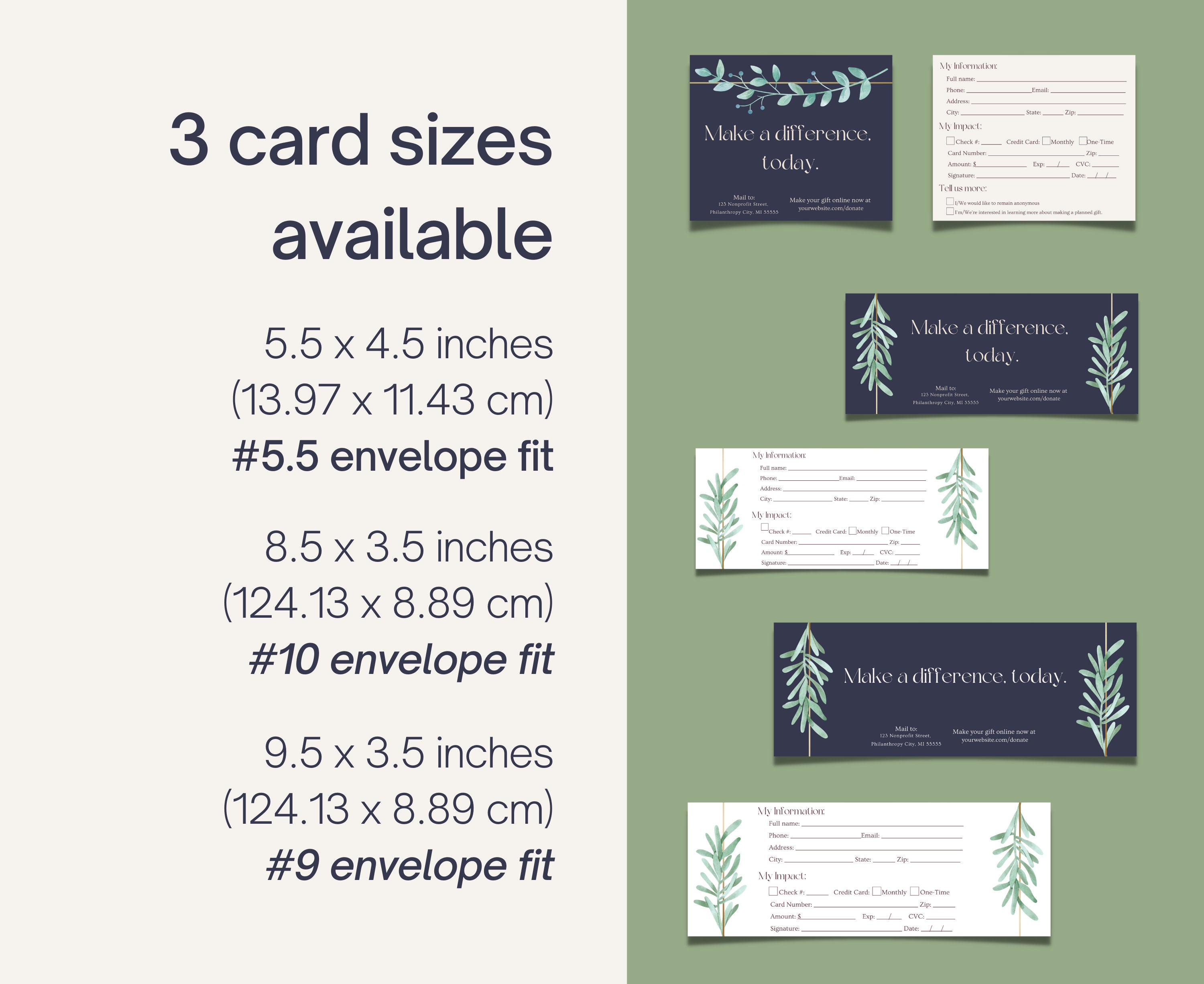 Donation Response Card | Three Styles | Editable and Customizable in ...