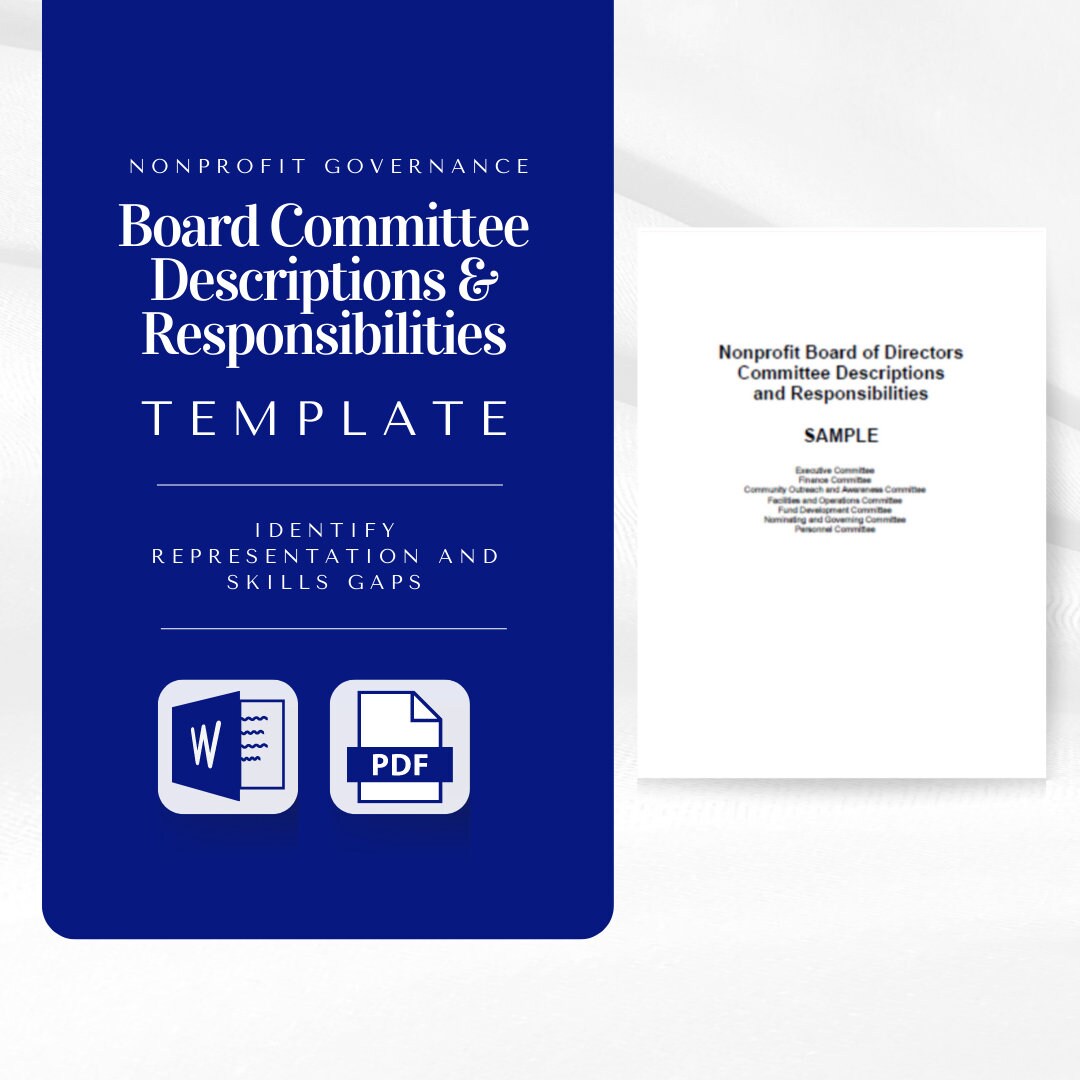 Board Committee Descriptions & Responsibilities for Nonprofit Board of ...