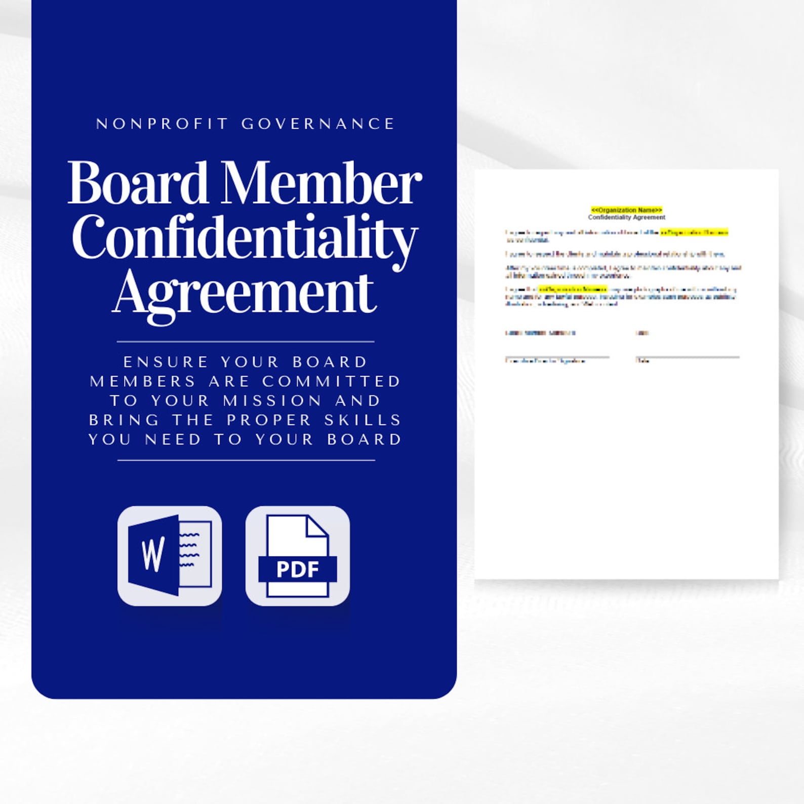 Board Member Confidentiality Agreement (PDF & Word) - Etsy