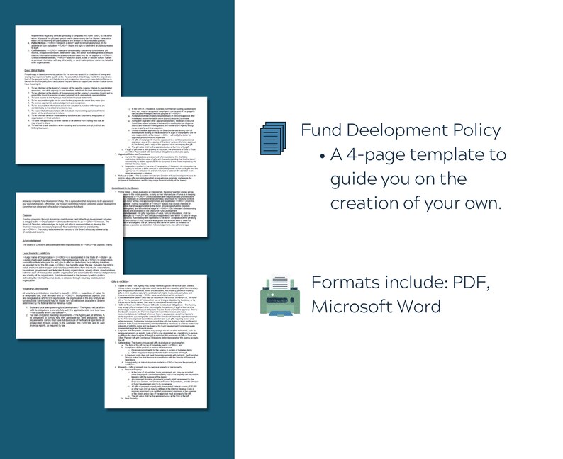 Fund Development Policy Template - Etsy