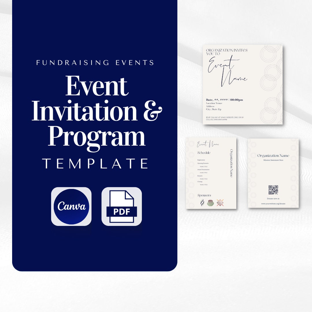 Event Invitation and Program Template | Nonprofit Fundraising Event - Etsy
