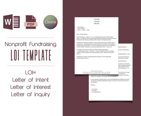 Letter of Interest LOI Template Letter of Intent Letter | Etsy