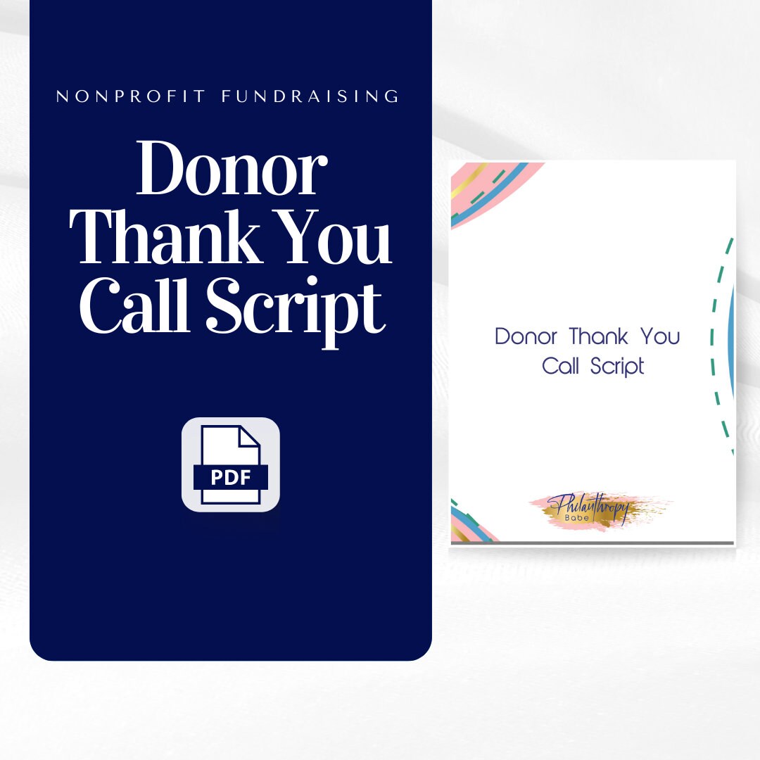 Donor Thank You Call Script | Donor Stewardship | Individual Giving ...