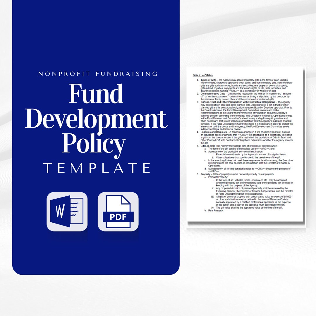 Fund Development Policy Template - Etsy