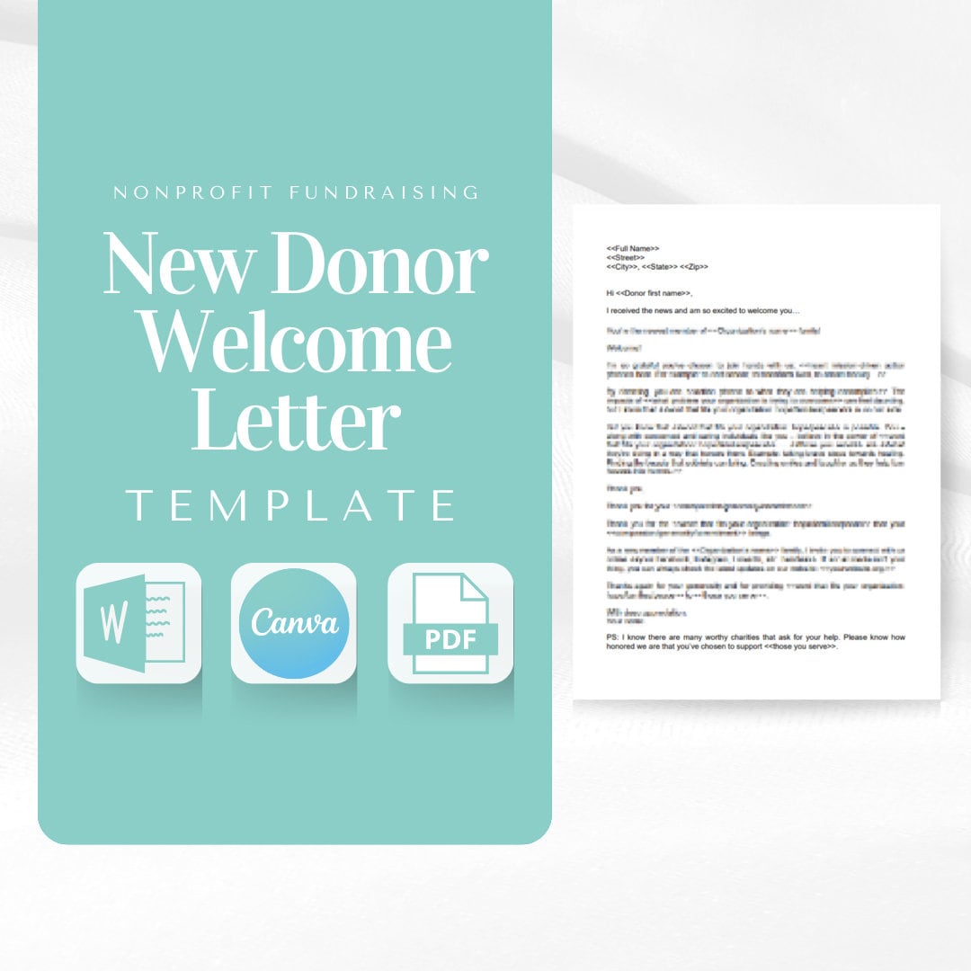 New Donor Welcome Letter | Donor Stewardship - Etsy