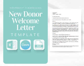 NEW DONOR WELCOME Letter Canva Template, Customizable, Editable, Donor ...