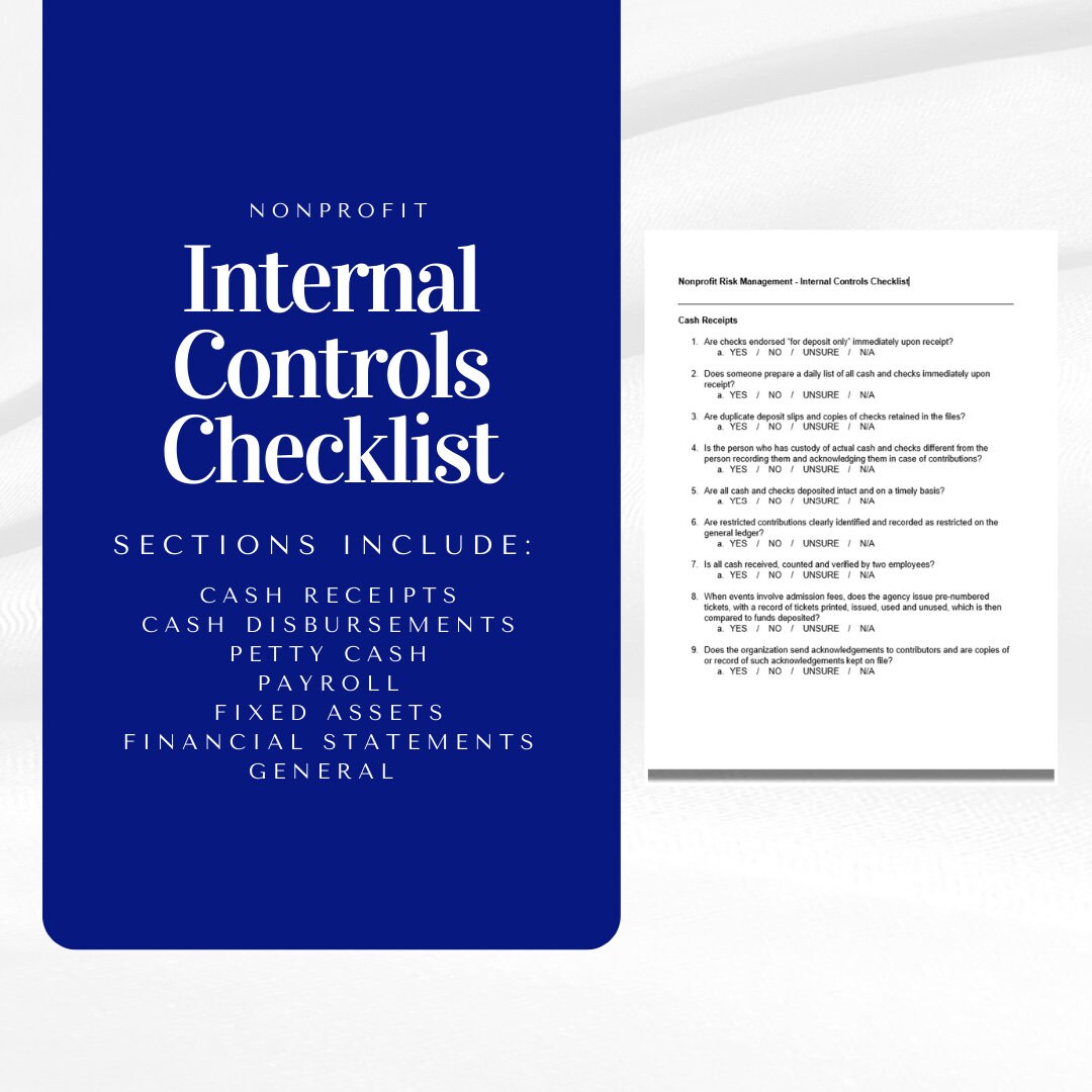 Nonprofit Risk Management - Internal Controls Checklist - Etsy
