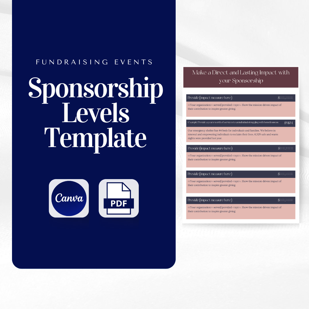 Fundraising Event Sponsorship Levels Template | Sponsorship Overview | Corporate Sponsor | Small ...