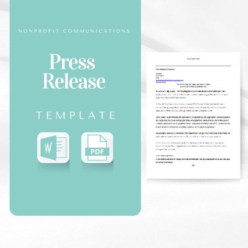 Press Release Template Nonprofit Fundraising Nonprofit - Etsy