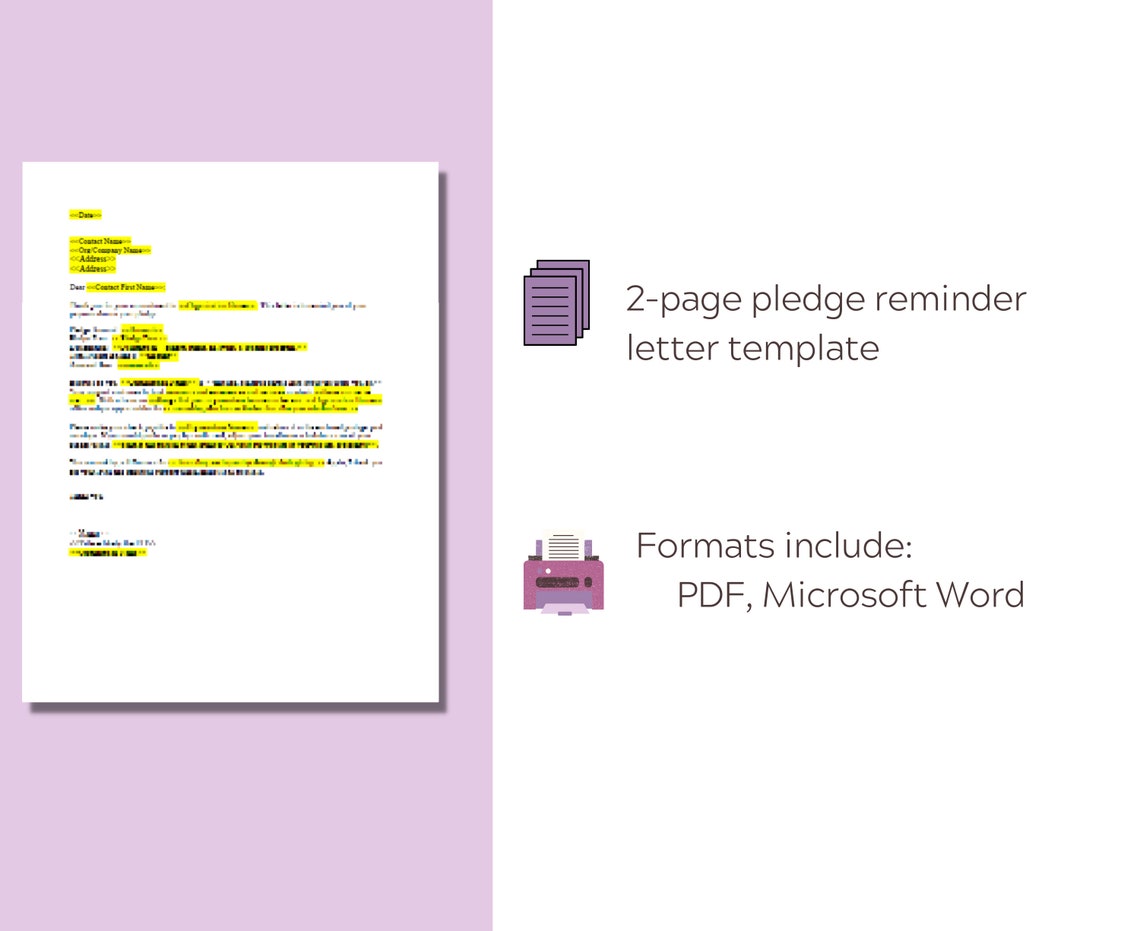 Donation Pledge Reminder | Nonprofit Fundraising | Donation Commitment ...