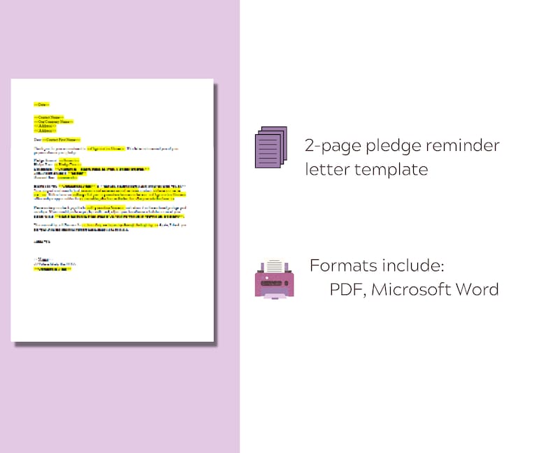 Donation Pledge Reminder | Nonprofit Fundraising | Donation Commitment ...