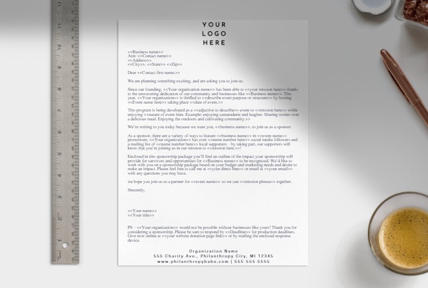 Auction Item Donation Request Letter Template: Nonprofit Fundraising (PDF) - Etsy